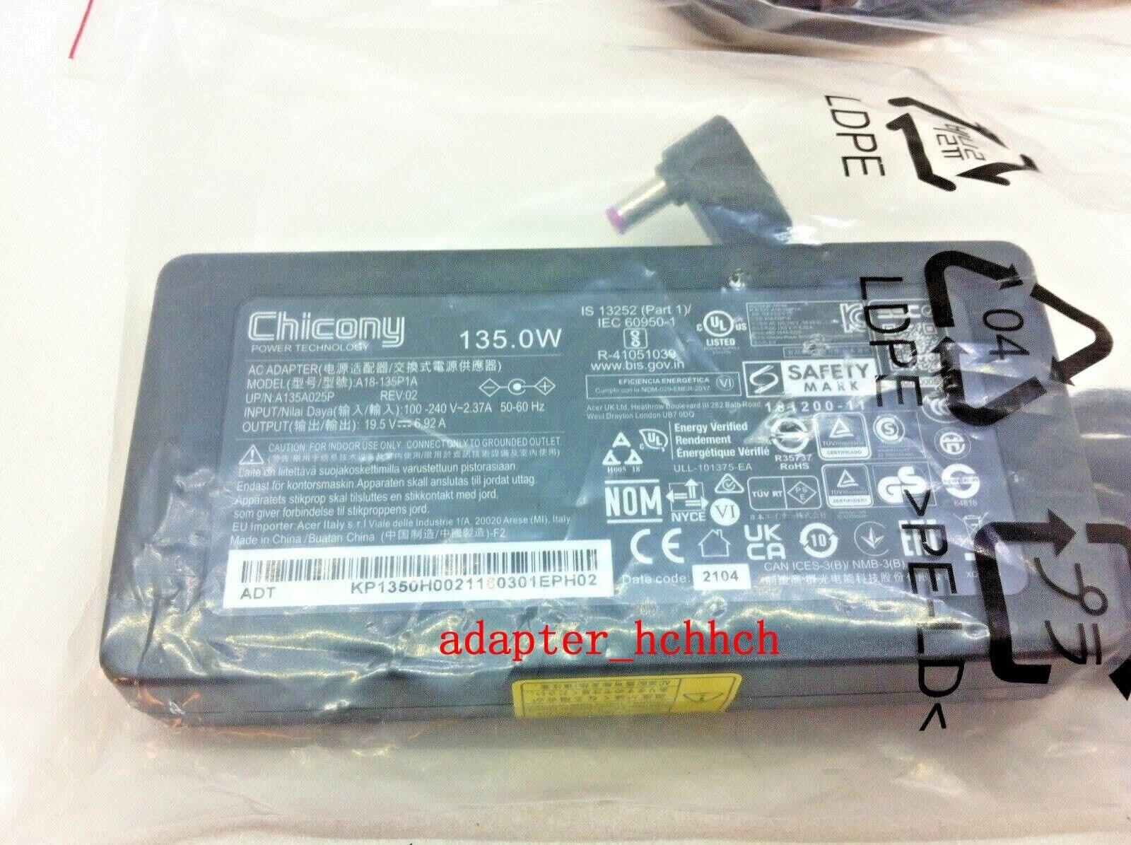 New Original Chicony 19.5V 6.92A AC Adapter for Acer Nitro 5 AN515-57 – AllacAdapter LLC