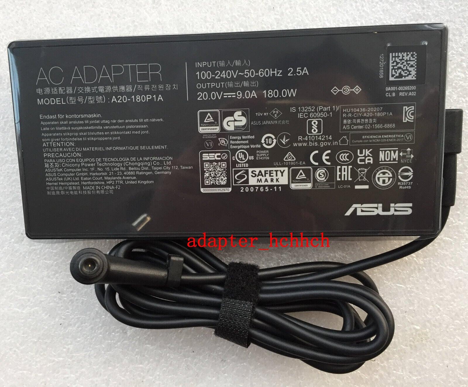 New Original ASUS TUF Dash F15 FX516PE A20-180P1A 20V 9A Adapter&Cord ...