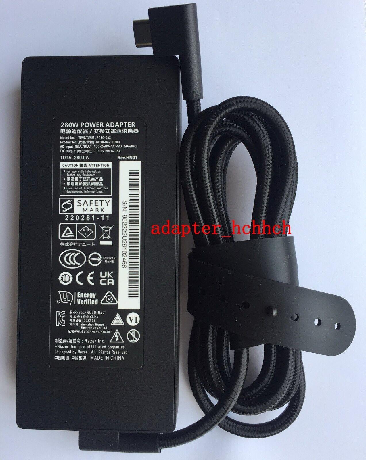 New Original RAZER Blade GaN 19.5V 14.36A 280W Power Cord/Charger RAZE ...