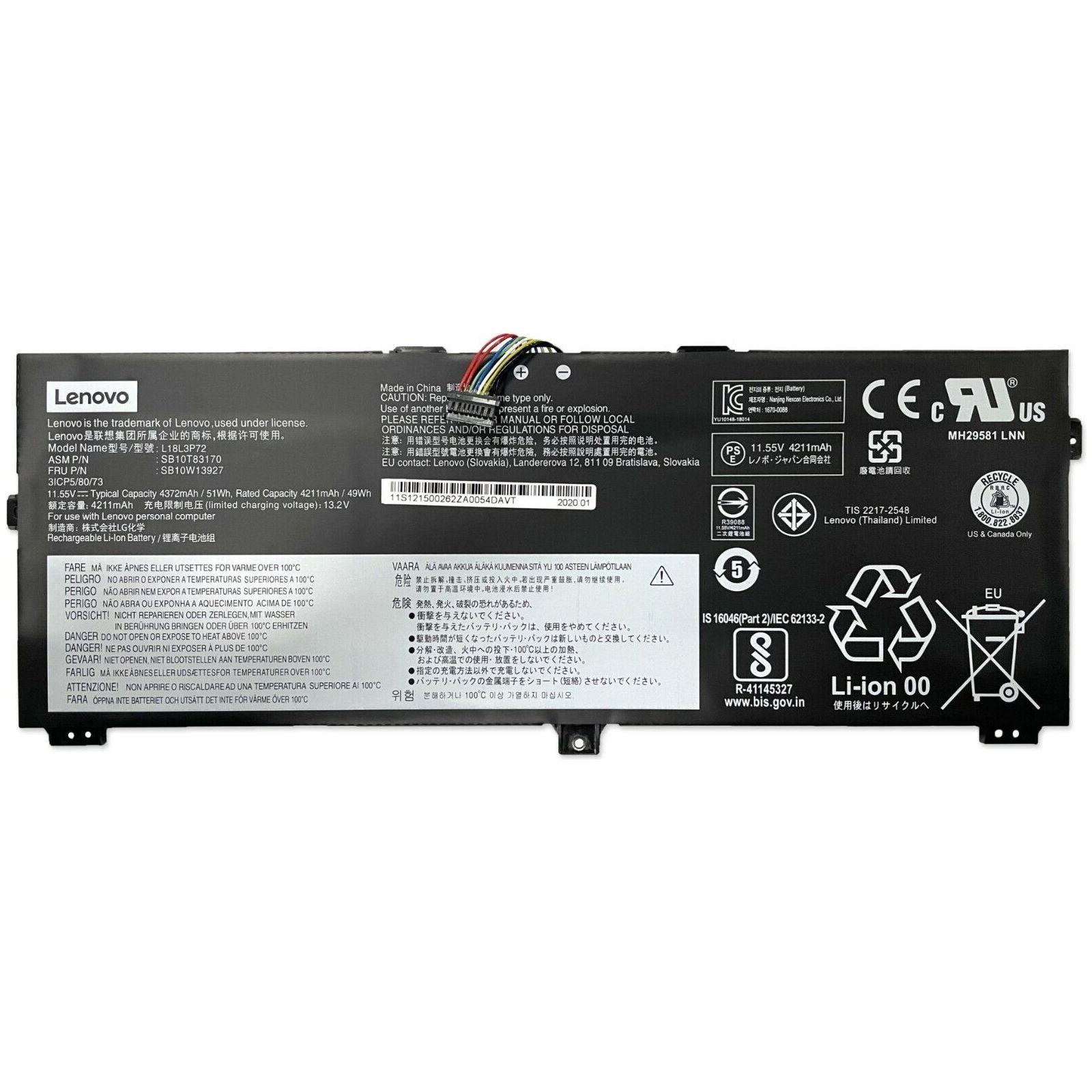 New Genuine Lenovo ThinkPad X13 Yoga Gen 1 Battery 51WH – AllacAdapter LLC